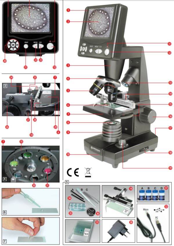 Microscope électronique Bresser avec écran LCD